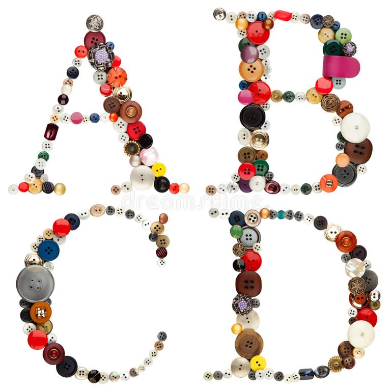 Buttons Alphabet: Letters a-B-C-D Stock Illustration - Illustration of ...