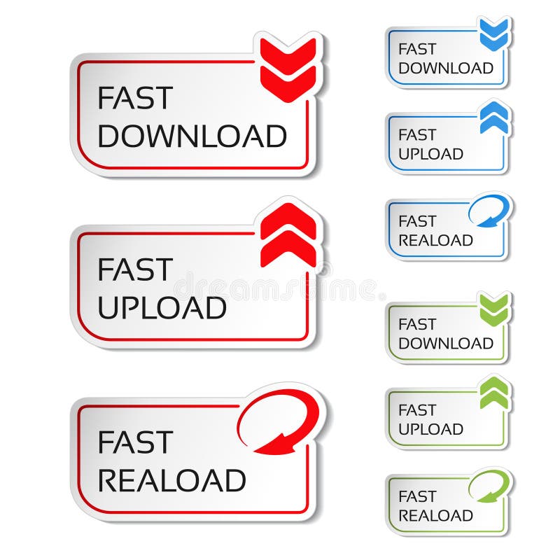 Buttons with Arrow - Fast Download, Reload, Upload Stock Illustration ...
