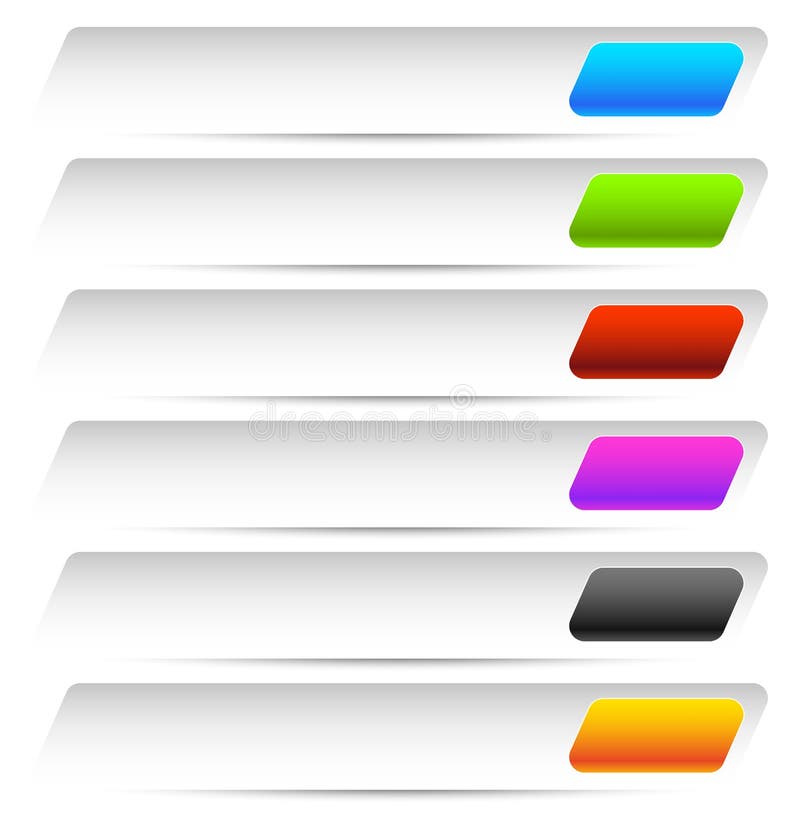 Buttons, Banners in Several Color. Horizontal Button Shape Set Stock ...