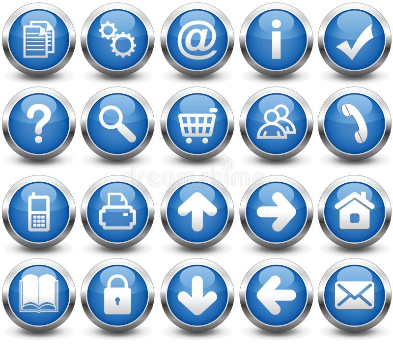 Blue Teal Glass Website Button Stock Illustration - Illustration of ...