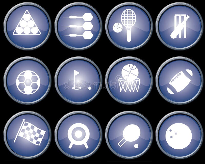 Buttons blue metal stock illustration. Illustration of football - 4825281