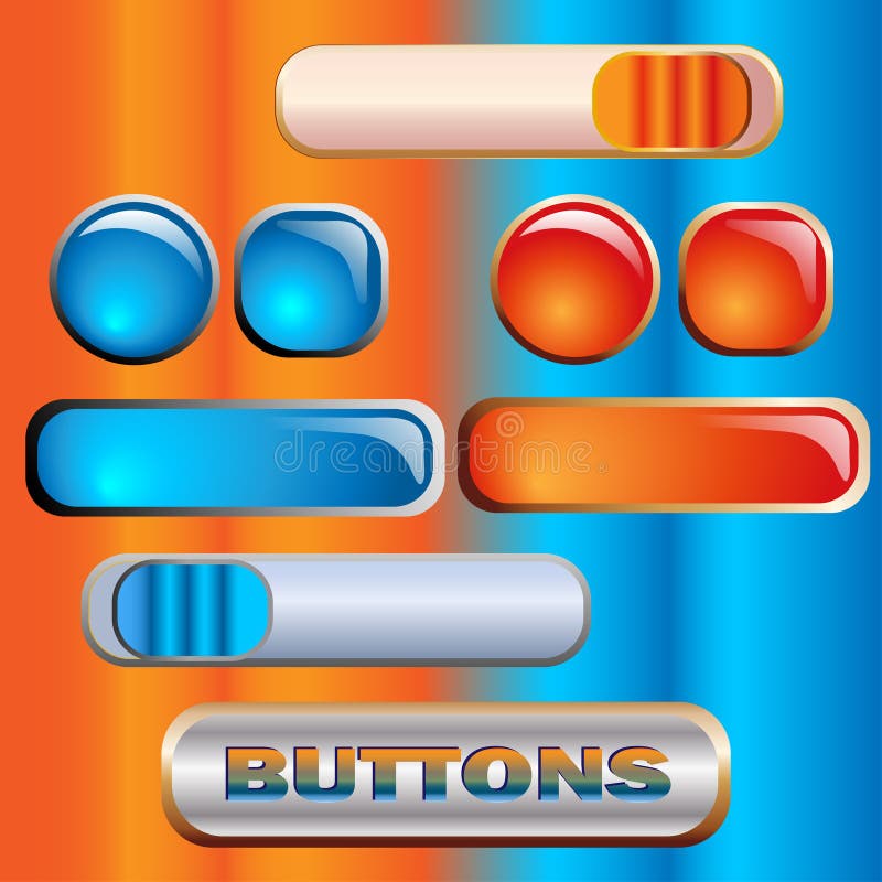 Buttons stock vector. Illustration of menu, ball, launch - 75579102