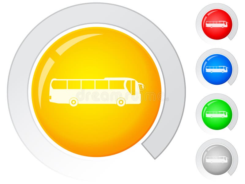 Buttons bus stock vector. Illustration of orange, interface - 12086223