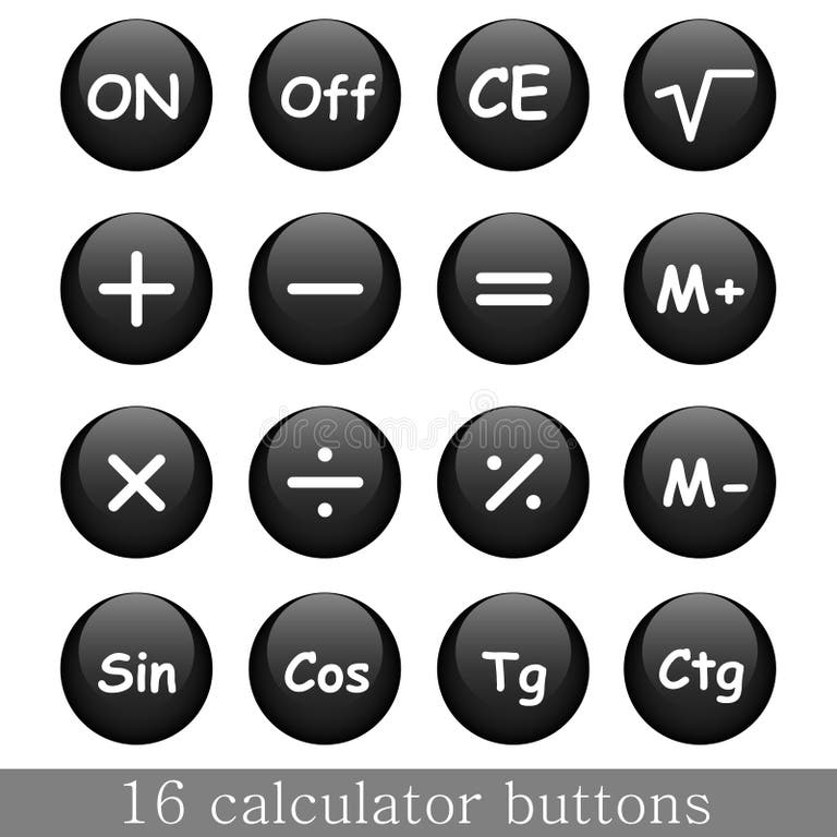 Buttons of calculator stock vector. Illustration of blackness - 14291896