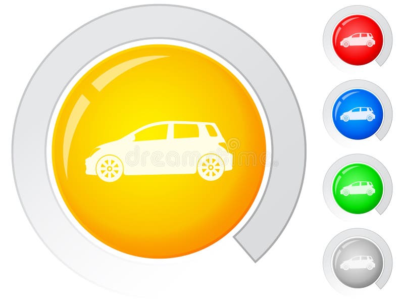 Car Service Icon - 3D Button Stock Illustration - Illustration of ...