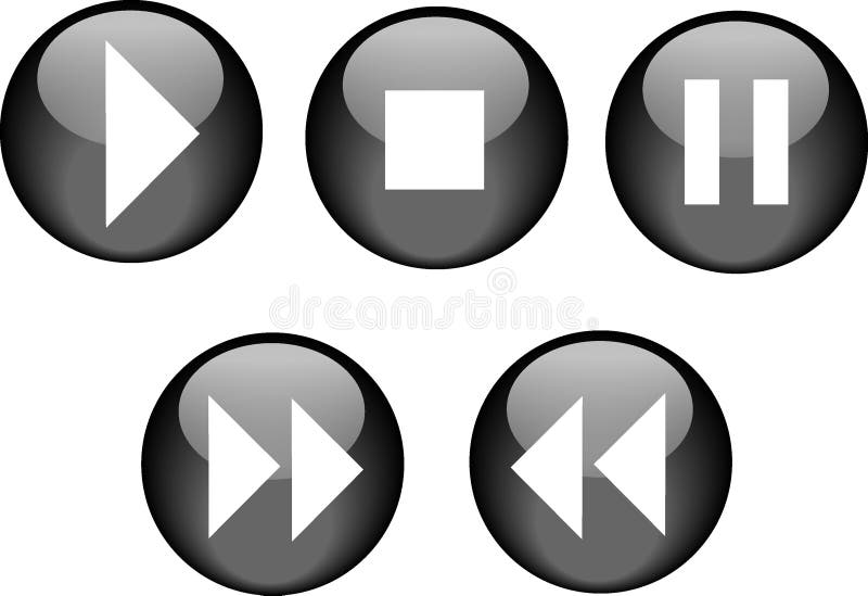 Buttons CD Player Blue stock vector. Illustration of player - 2264134