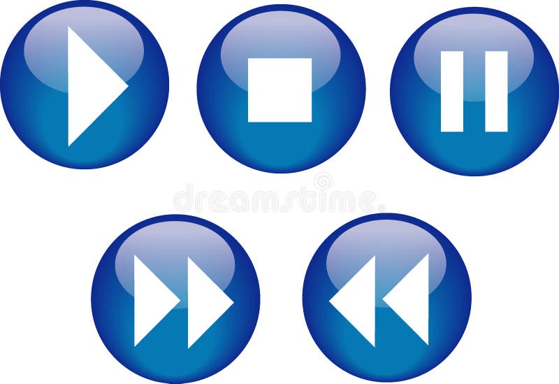 Player Button Symbols stock illustration. Illustration of blue - 777029