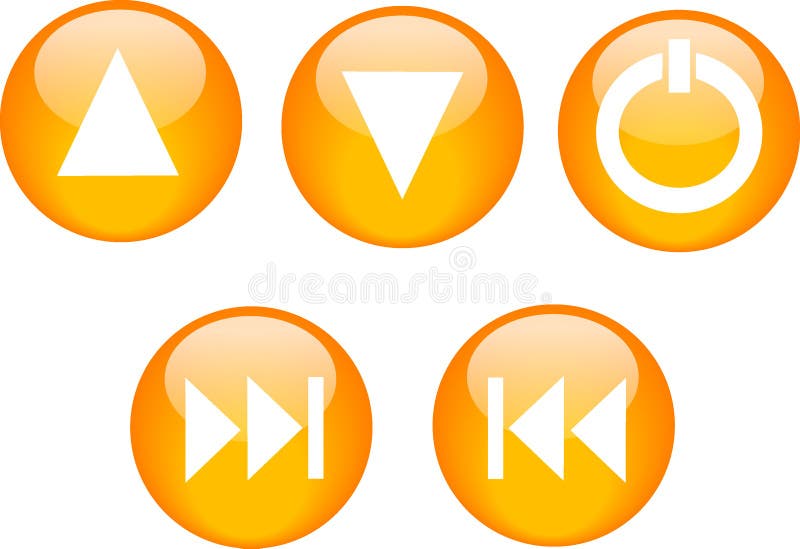Buttons CD Player Orange stock illustration. Illustration of control ...