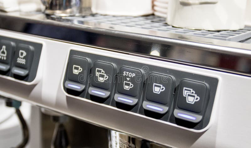 Buttons in the Coffee Machine for Different Types of Coffee Preparation ...