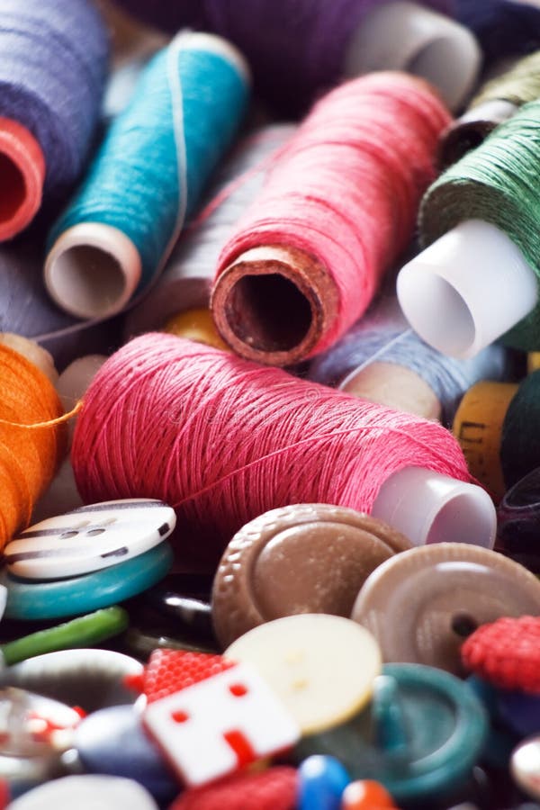 Buttons with Coils of Strings Stock Image - Image of patch, pink: 10537541