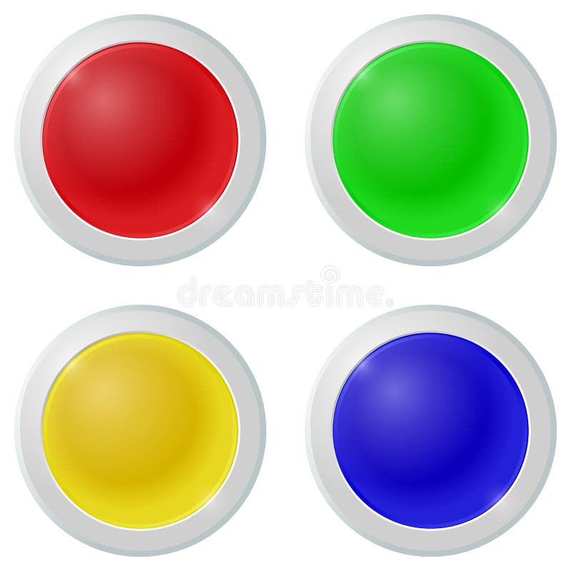 Color Buttons on White Background Stock Vector - Illustration of site ...