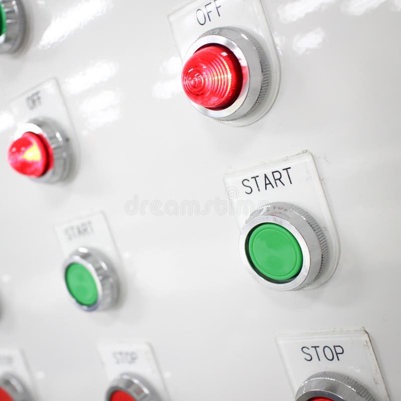 Buttons on Control Panel on White Background Stock Photo - Image of ...