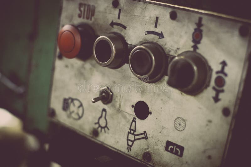 Buttons on a control panel stock image. Image of processing - 64162807