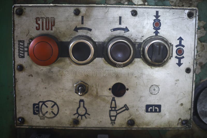Buttons on a control panel stock photo. Image of instrument - 64630564