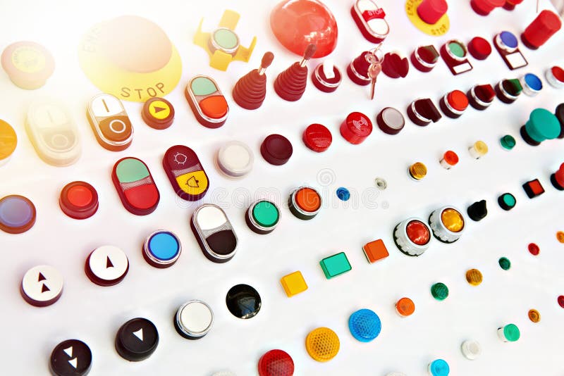 Buttons for Electrical Control Panel Stock Image - Image of light ...