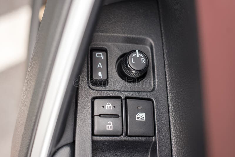 Buttons Controlling the Windows Inside a Car, Control and Electric ...