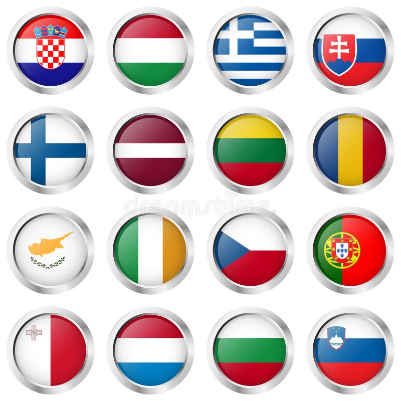 Buttons with country flags stock vector. Illustration of export - 90553623