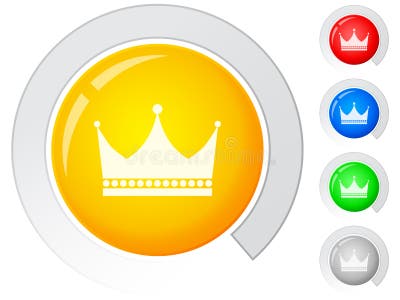 Buttons crown stock vector. Illustration of king, orange - 16125772