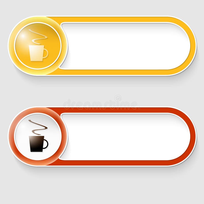 Buttons with cup of coffee stock vector. Illustration of button - 36519752