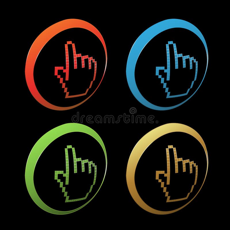 Buttons - cursors of hand stock vector. Illustration of link - 22745095