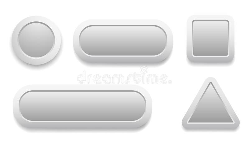 Buttons 3D grey set design stock vector. Illustration of round - 209671203