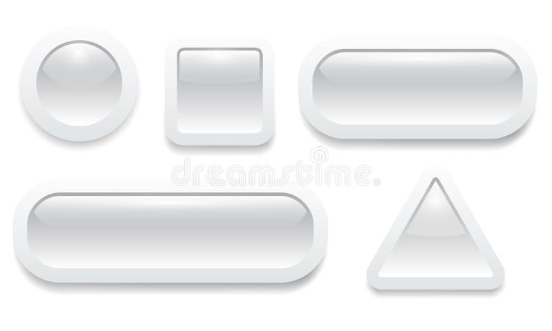 Buttons 3D Grey Set Shiny Design Stock Vector - Illustration of shiny ...