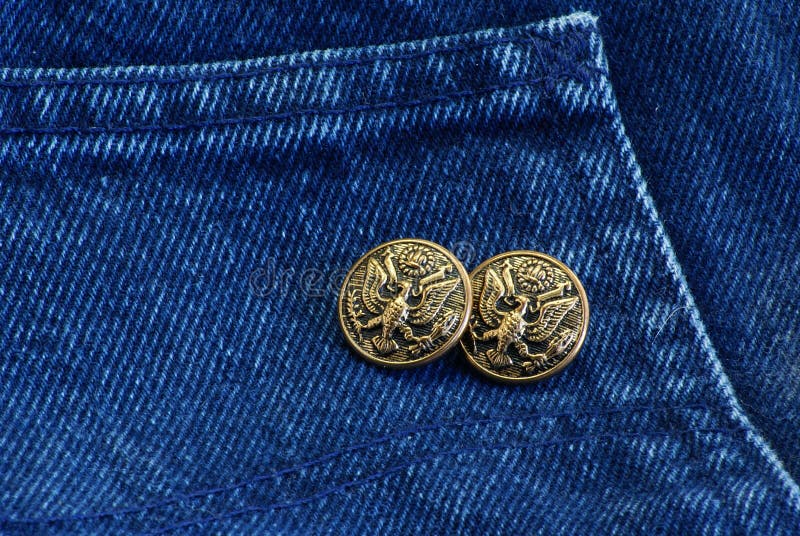 Buttons on Denim stock image. Image of denim, fabric, crafts - 4223239