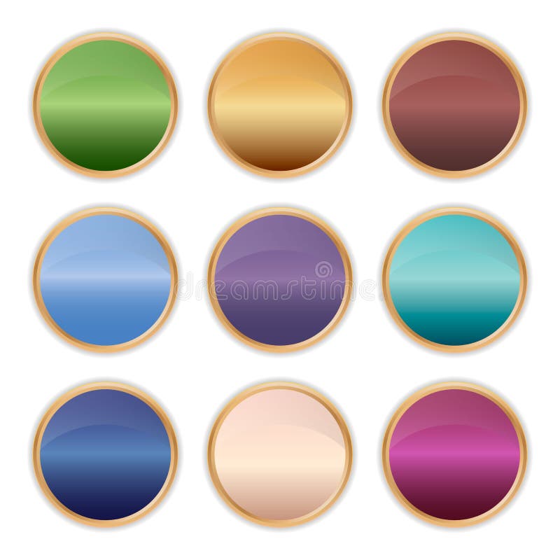 Buttons of Different Colors in Metal Frames. Stock Illustration ...