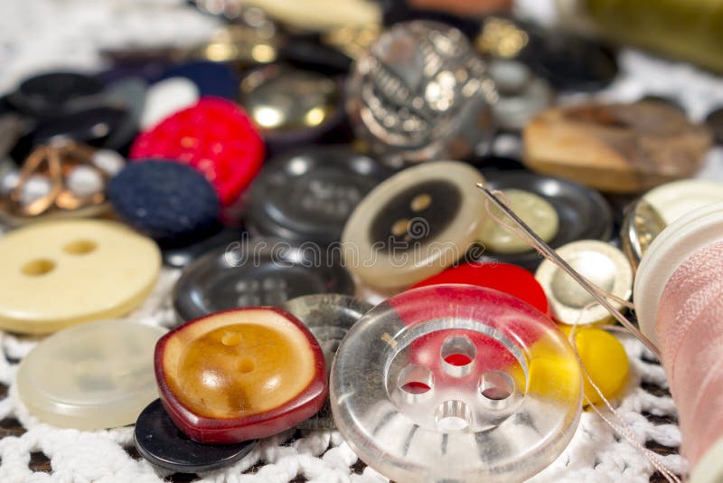 Buttons of Different Types, Sizes and Colors Stock Photo - Image of ...