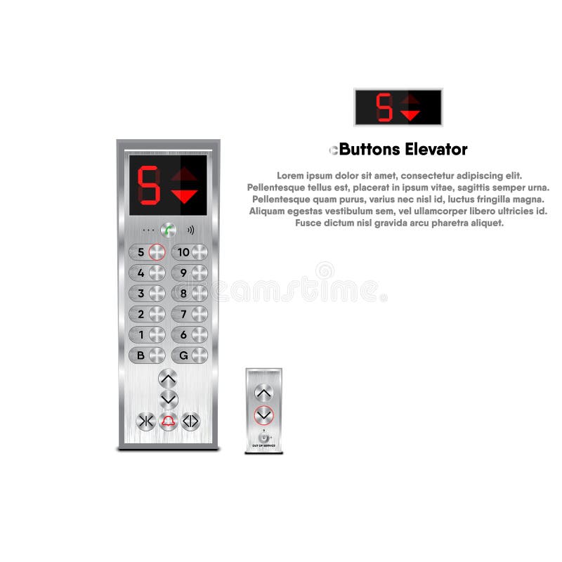 Buttons and Display Modern Design for Elevator, Lift, Vector, Il Stock ...