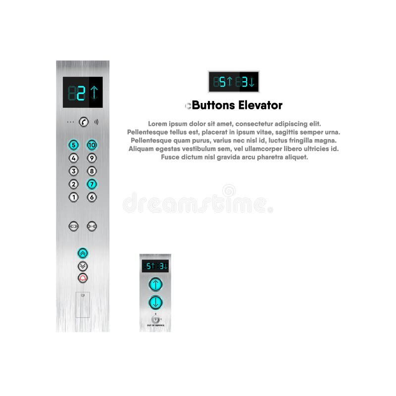 Buttons and Display Modern Design for Elevator, Lift, Vector, Il Stock ...