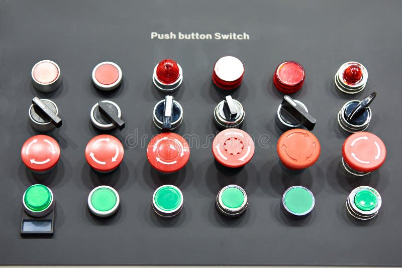 Buttons for Electrical Control Panel Stock Image - Image of light ...
