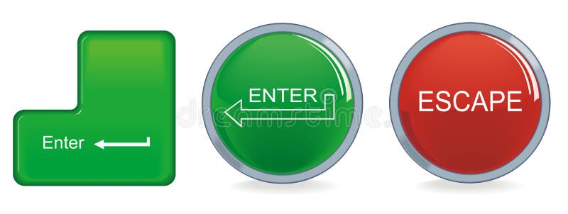 Buttons enter escape stock vector. Illustration of stud - 18124990