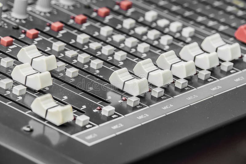 Buttons Equipment for Sound Mixer Control Stock Photo - Image of board ...