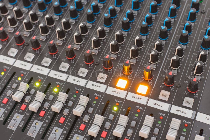 Buttons Equipment for Sound Mixer Stock Photo - Image of equalizer ...
