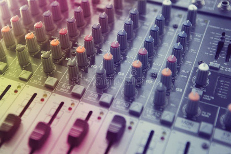 Music Studio Mixer Control stock image. Image of desk - 228404577