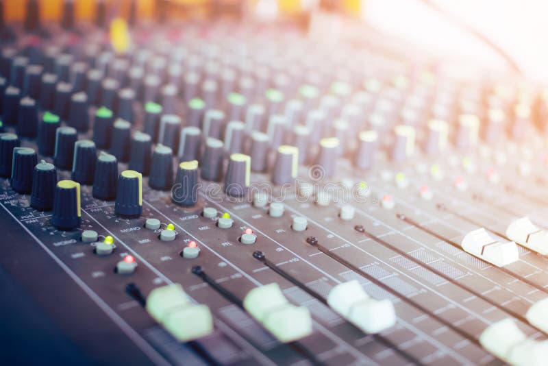 Buttons Equipment for Sound Mixer Control. Mixer for Musician DJ and ...