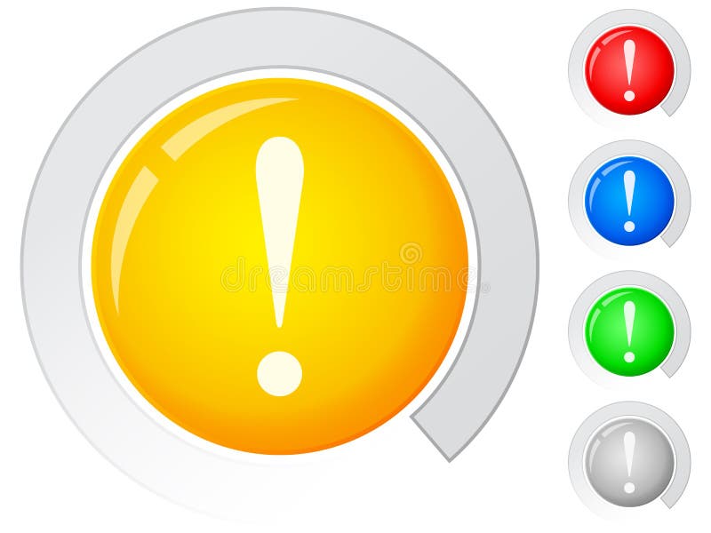 Buttons exclamation mark stock vector. Illustration of computer - 17429458