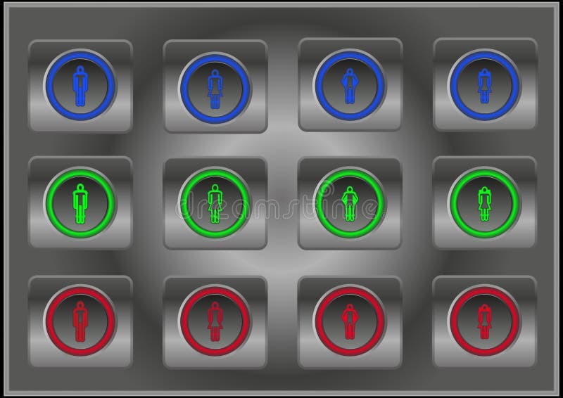 Buttons with Family Silhouette Stock Vector - Illustration of child ...