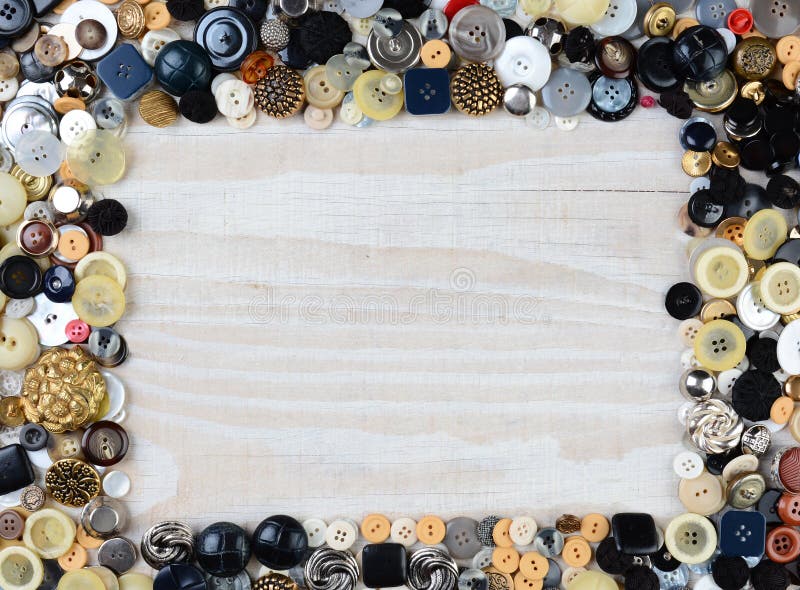 Buttons Forming a Horizontal Frame Stock Image - Image of round, blue ...