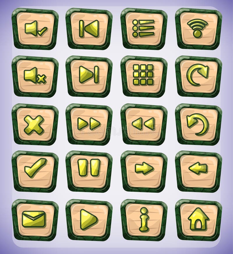Buttons Game Art for Game and Animation Stock Vector - Illustration of ...