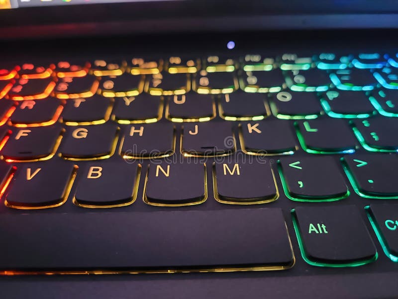 Buttons on a Gaming Laptop Keyboard Stock Image - Image of close ...