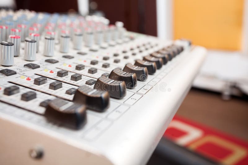Buttons on Gray Music Mixer in Recording Studio Stock Image - Image of ...