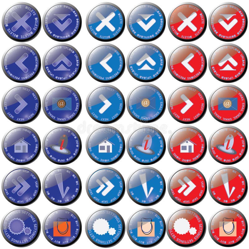 The Buttons Having Three Position. Stock Illustration - Illustration of ...