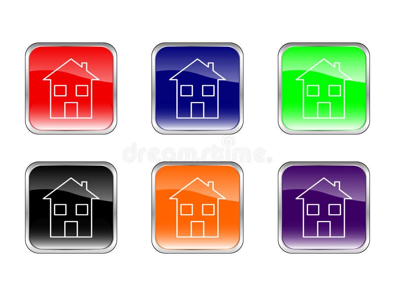 Home internet button set stock vector. Illustration of home - 6657301