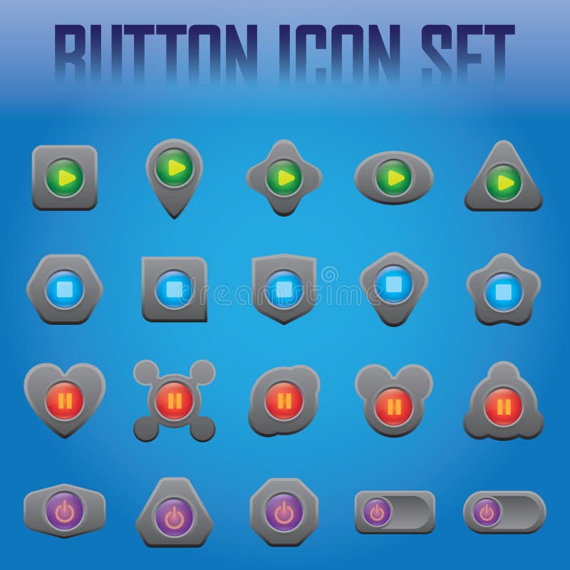 Buttons Icon Set. Vector Illustration Decorative Design Stock Vector ...