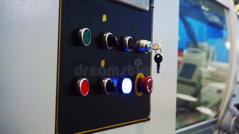 Buttons on an Industrial Control Panel Stock Video - Video of light ...