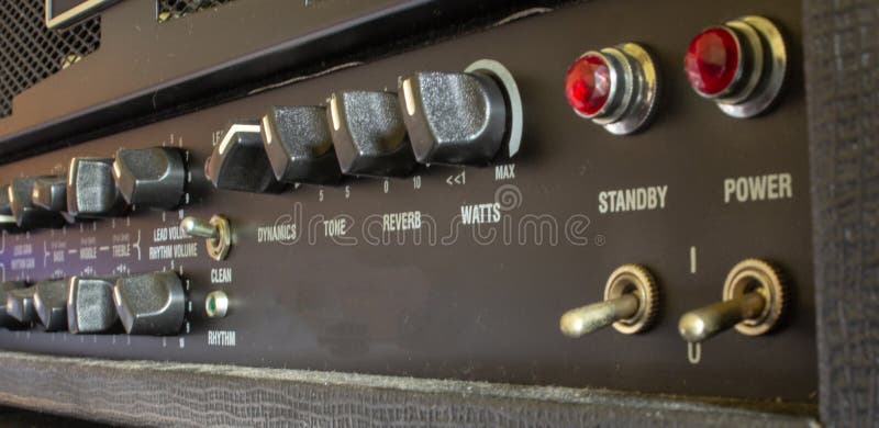 Buttons, Knobs and Lights of a Guitar Amplifier Stock Image - Image of ...