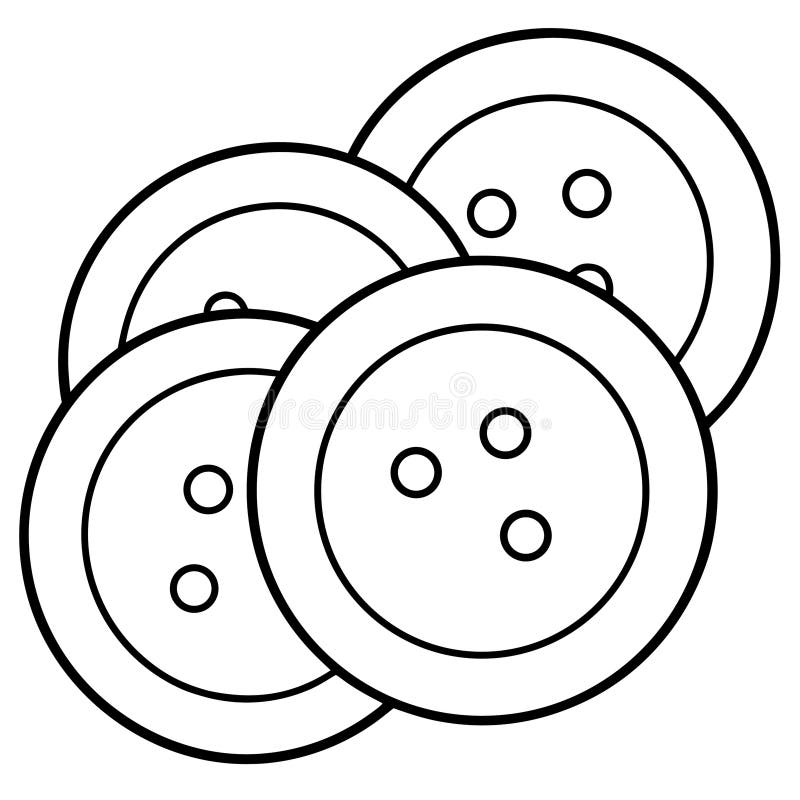 Buttons Line Art Coloring Page Stock Vector - Illustration of wheel ...