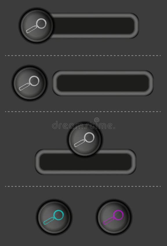 Buttons with Magnifying Glass Stock Illustration - Illustration of ...